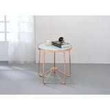 22" X 22" X 22" Frosted Glass And Rose Gold End Table - Walmart.com