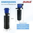 320 GPH Internal Filter Submersible Pump - 3 in 1 Aquarium Fish Tank ...