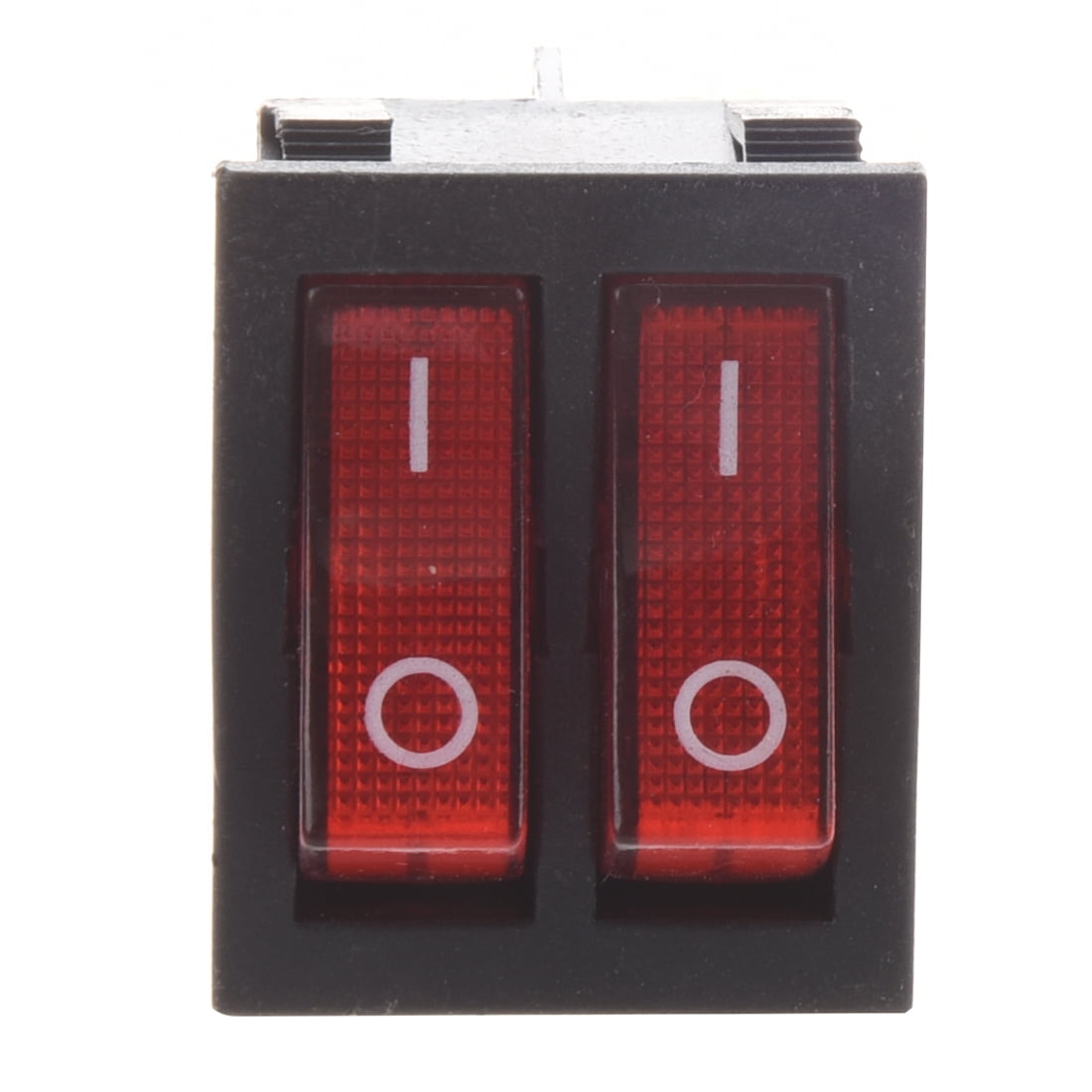 Red Light Illuminated 6 Pin Dual SPST ON/OFF Boat Rocker Switch AC 15A ...