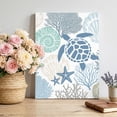 Blue Sea Turtle Canvas Wall Art for Living Room, Nautical Ocean ...