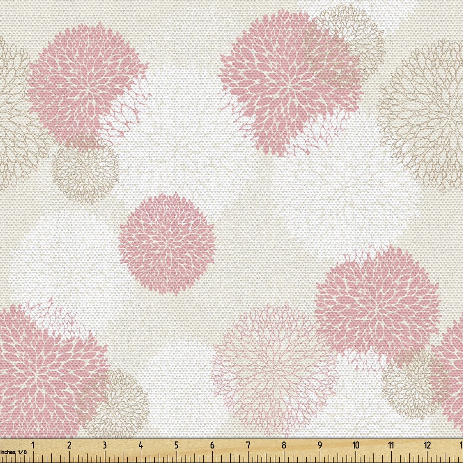 Pastel Upholstery Fabric by the Yard, Soft Toned Spring Floral Motif ...