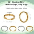 2 Colors 304 Stainless Steel Split Rings Double Loops Jump Rings Golden ...