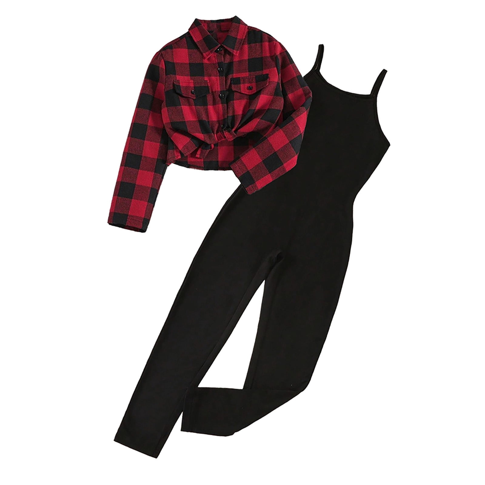 Click here for Nijnfcloth Fall Outfits Girls Plaid Long Sleeved S... prices