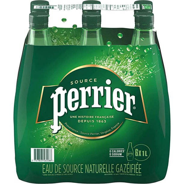 MemizoDeal Original Perrier Sparkling Water, Pack of 6, 1 Liter Each ...
