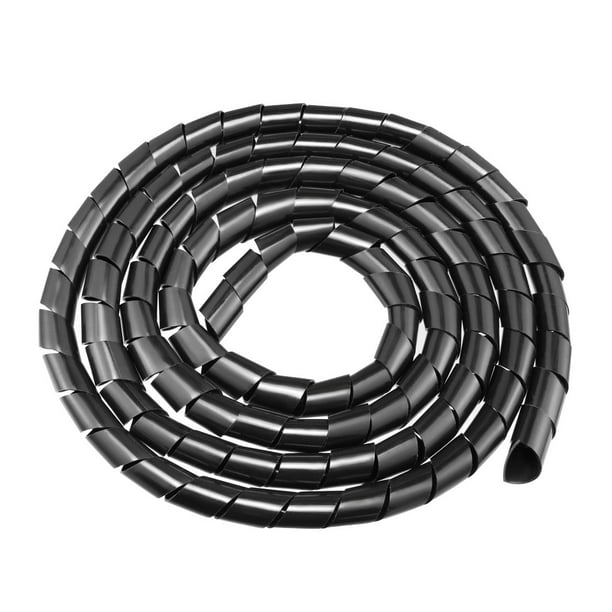 20mm Flexible Spiral Tube Cable Wire Wrap Computer Manage Cord Black 2 ...