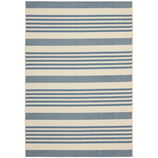 SAFAVIEH Courtyard Caroline Striped Indoor/Outdoor Area Rug, 5'3" x 7'7 ...