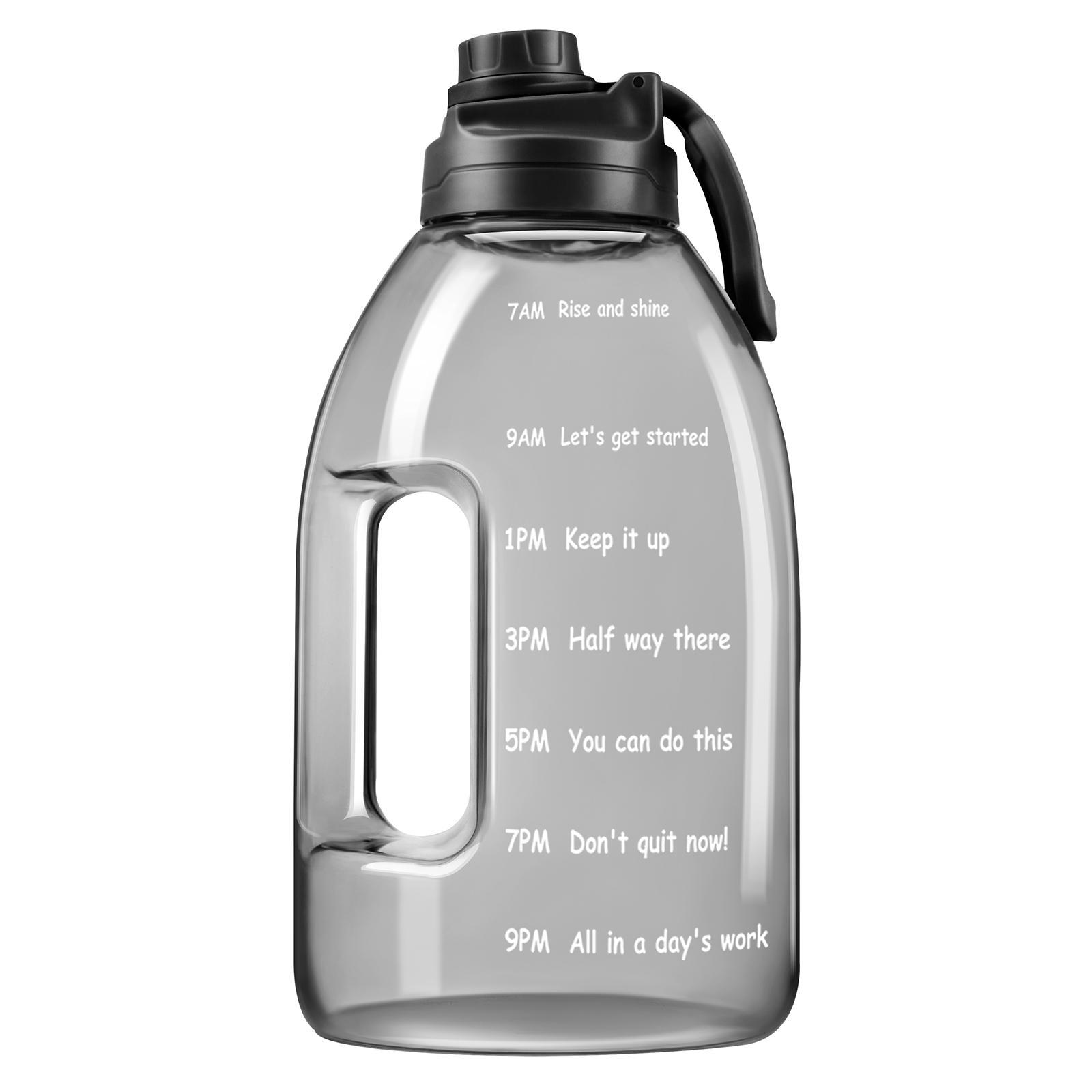 1 Gallon/128 oz Water Bottle with Time Marker, Carry Strap and Motivational Quote, Leak-Proof ...