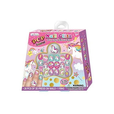 Hot Focus Pop Nail Glitz - 3D Unicorn Acrylic Nail Art Kit for Girls ...