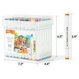 Deli 60 Colors Dual Tip Alcohol Markers, Permanent Markers for ...