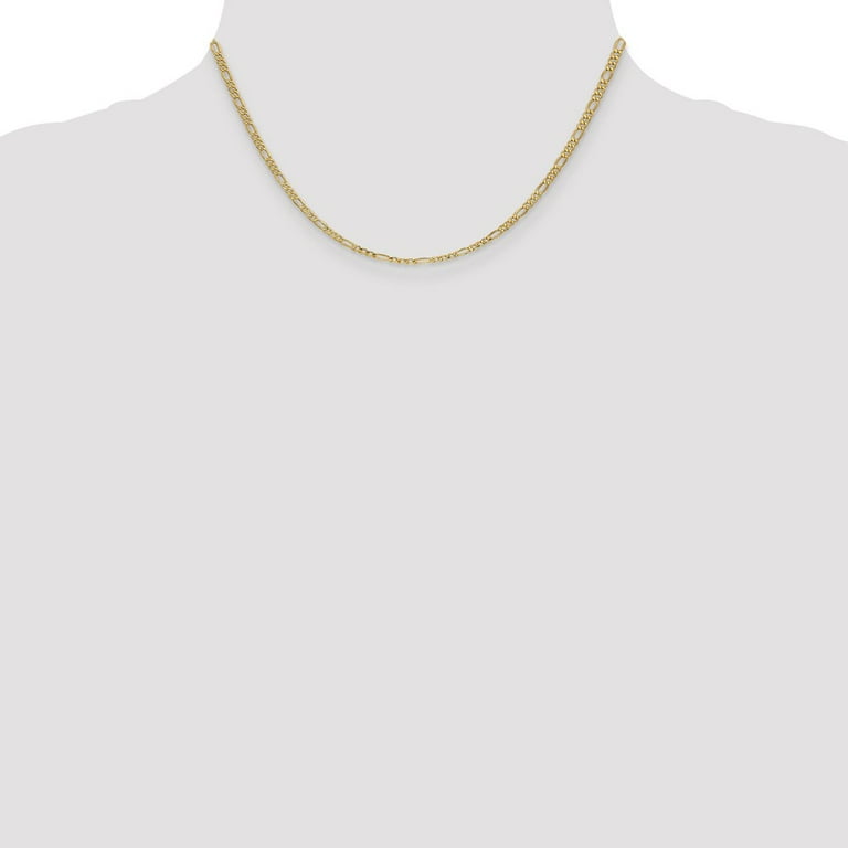14k Yellow Gold Semi-Solid Lightweight Figaro Chain Necklace 14k Yellow Gold Semi-Solid Lightweight Figaro Chain Necklace