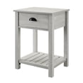 Walker Edison Modern Farmhouse 1 Drawer End Table, Stone Grey - Walmart.com