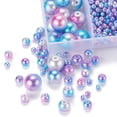 1Box 497Pcs 5 Style Rainbow Plastic Imitation Pearl Beads Gradient ...