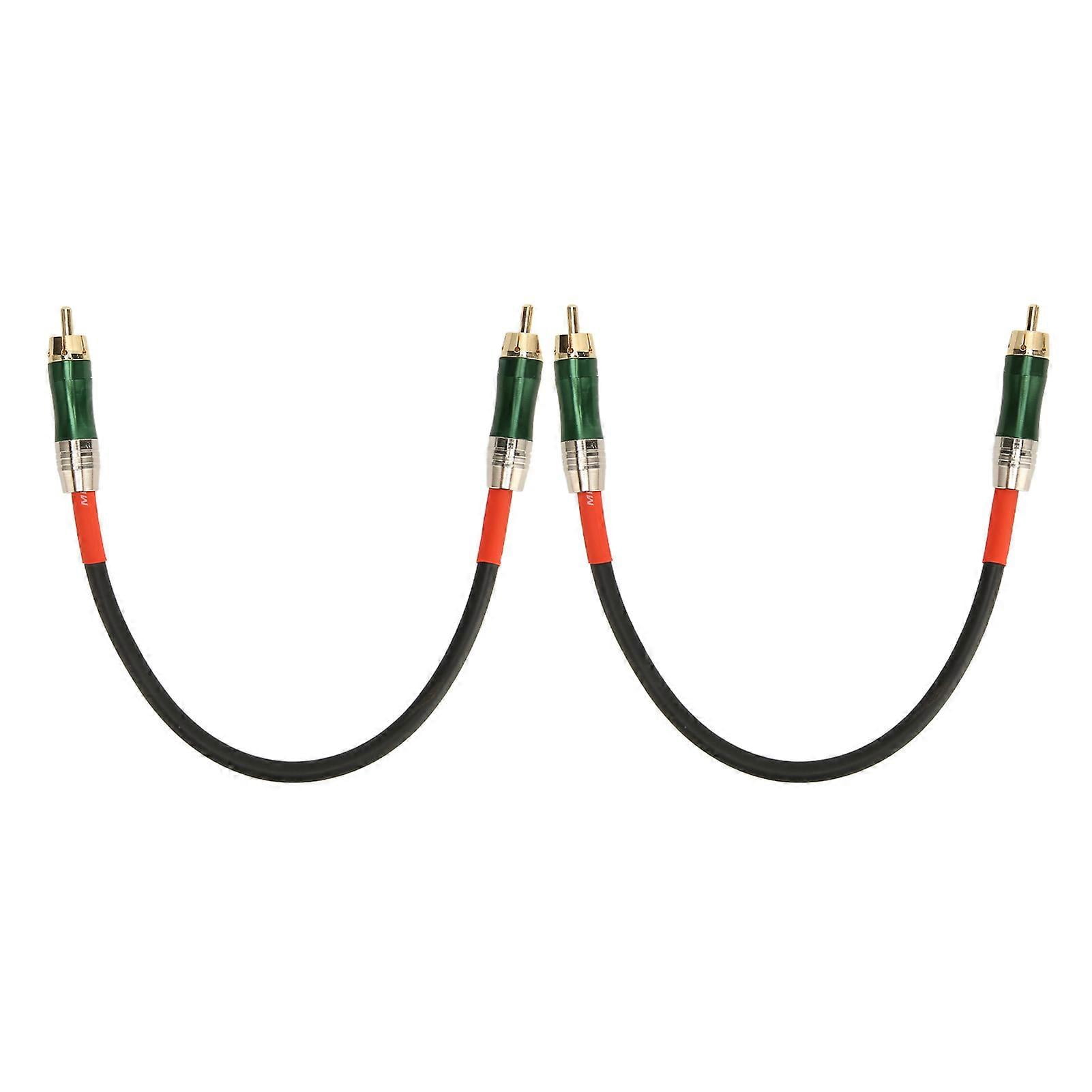 2pcs RCA Cable Professional Double Shielded Gold Plated Connector RAC ...