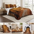 78x90in Quilt Bedding Set, Autumn Forest Orange Fallen Leaves ...