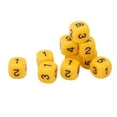 Yellow 6-Sided Number Dice Set (16mm, Rounded Corners) for Classroom ...
