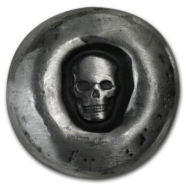1 oz Hand Poured Silver Round - Sunken Skull - Walmart.com