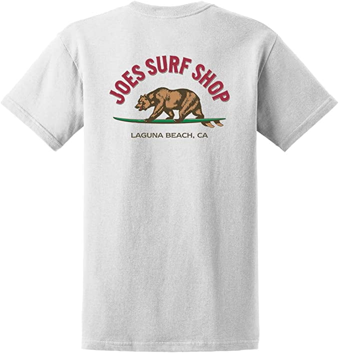 JOES SURF SHOP Men's Surfing Bear Logo Heavyweight Pocket T-Shirt-5XL ...
