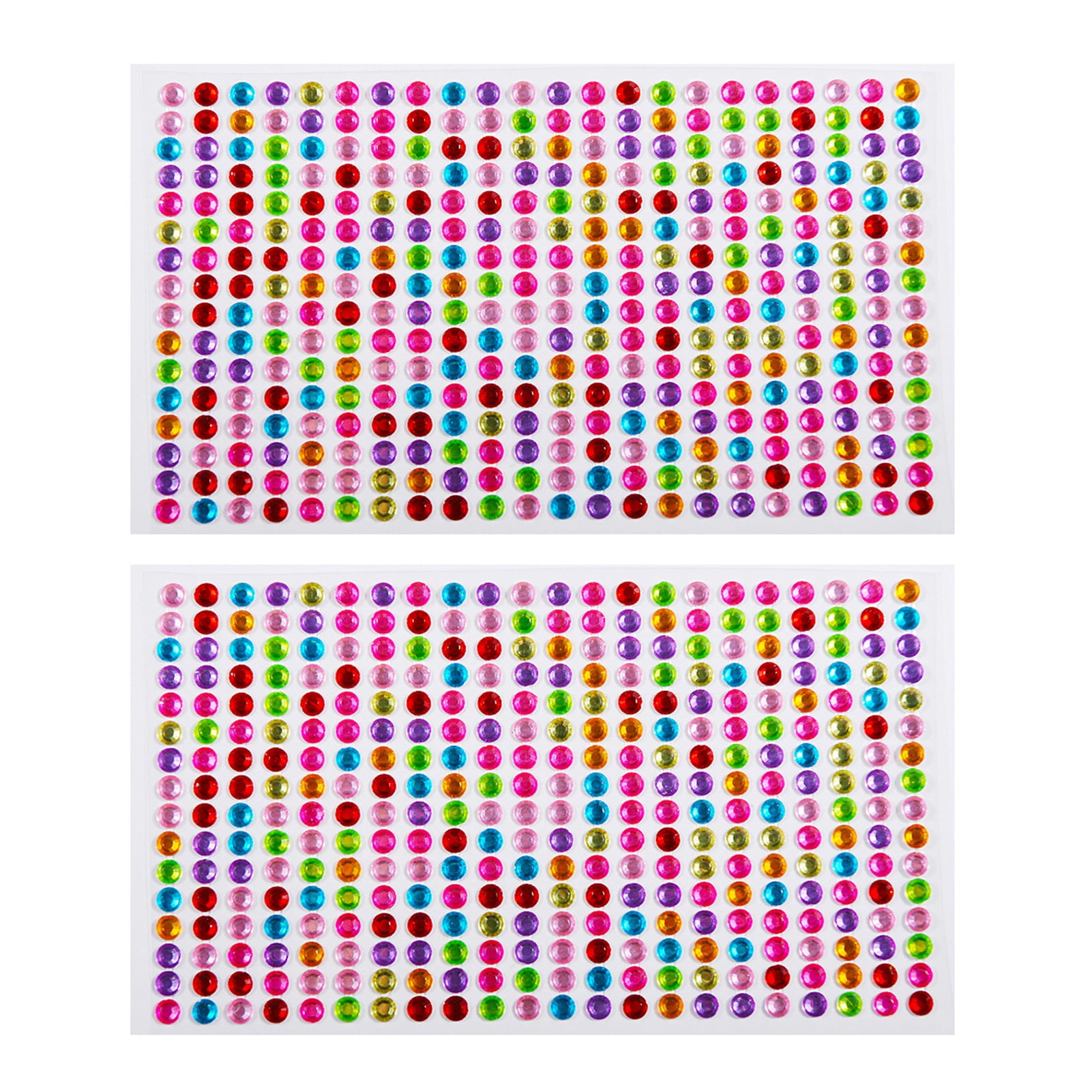 2 Sheets Acrylic Rhinestone Decals Shiny Self Adhesive Mini Phone Car ...