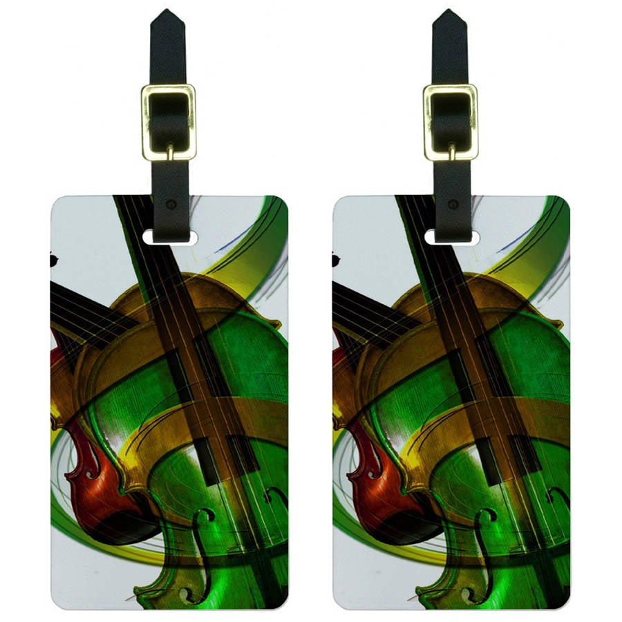Violin Music Notes Concert Musician Luggage Tags Suitcase Carry-On ID ...