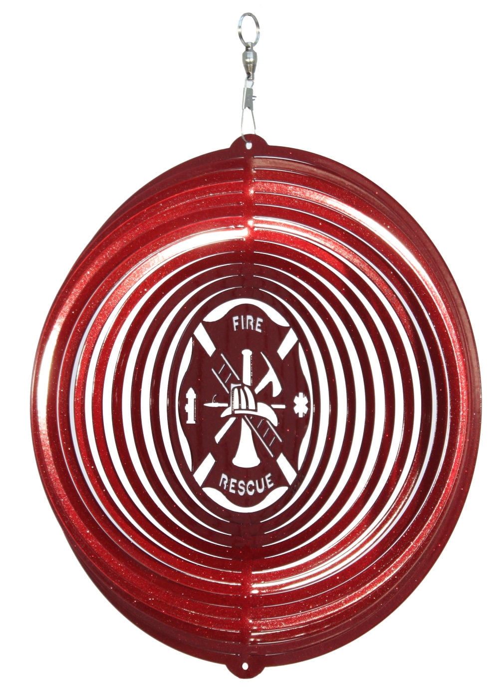 SWEN Products FIRE RESCUE CIRCLE Swirly Metal Wind Spinner - Walmart.com