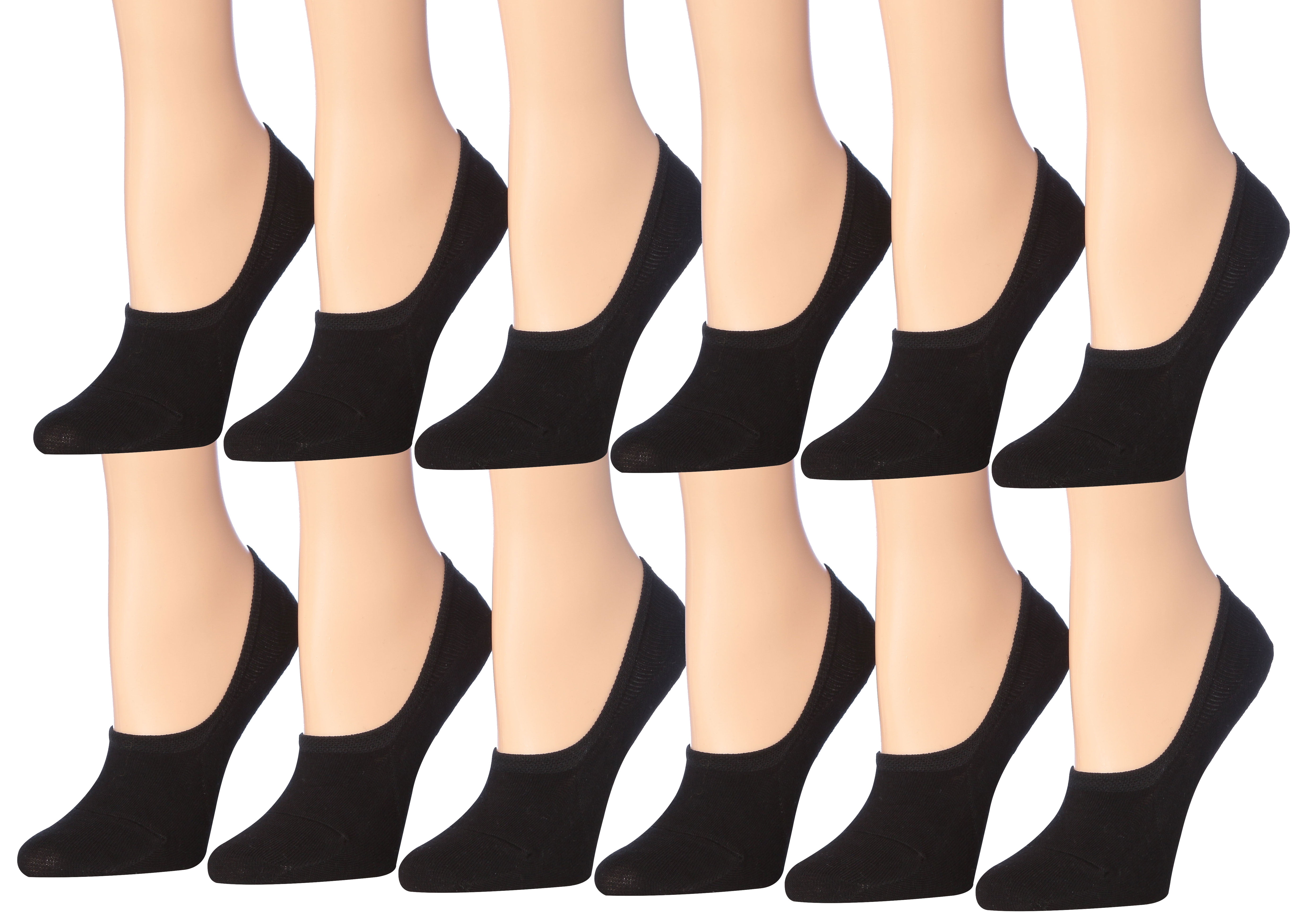 Tipi Toe Women's 12 Pairs Low Cut No Show Socks, Anti-slip Athletic ...