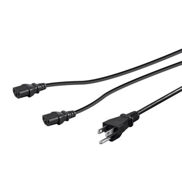 Monoprice Power Cord - 4 Feet - Black | NEMA 5-15P to IEC 60320 C13, 18AWG, 10A/1250W, 3-Prong ...