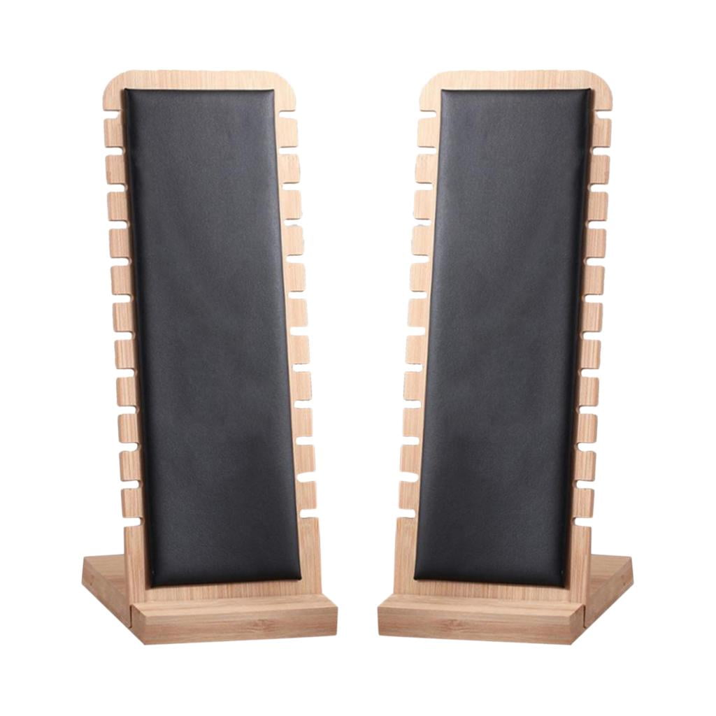 2 Black Stylish Necklace Display Stand Retail Desktop Holder Leather ...