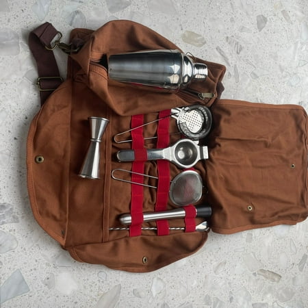 Portable Bartender Kit, 9-Piece Stainless Steel Cocktail Shaker Set ...