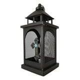 European Rustic Western Turquoise Scroll Cross Electric Metal Lantern ...