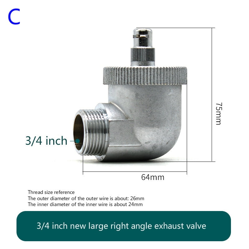 1/2 Automatic Air Vent Valve Radiator Right Angle Exhaust Valve Copper ...