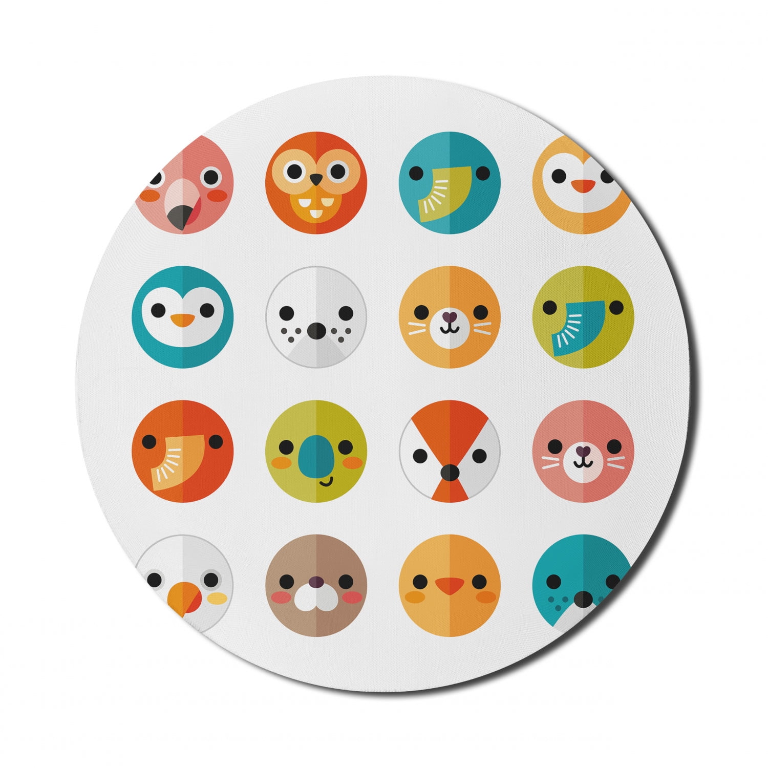 Cartoon Mouse Pad for Computers, Various Animals in Logo Style ...