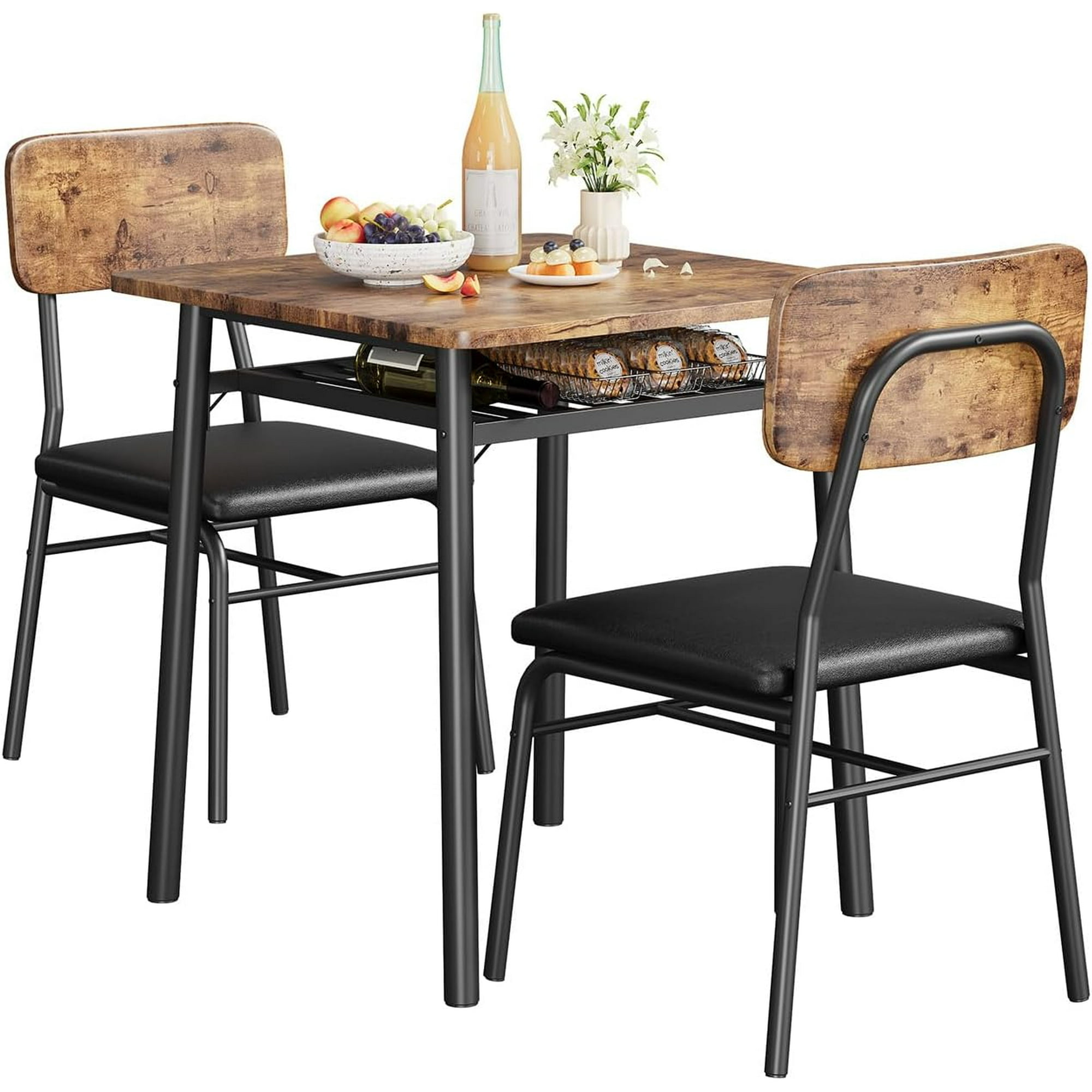 Click here for Qiaoxi 3-Piece Dining Table Set For 2 With Storage... prices