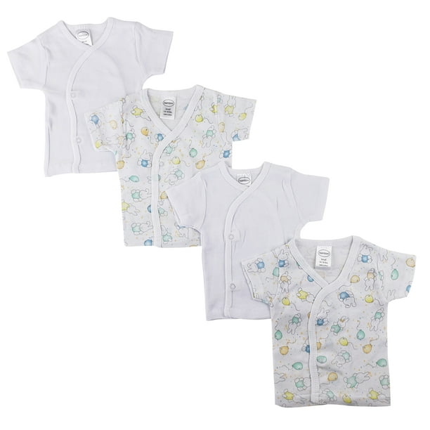 Bambini Layette Infant Side Snap Short Sleeve Shirt - 4 Pack - Walmart.com
