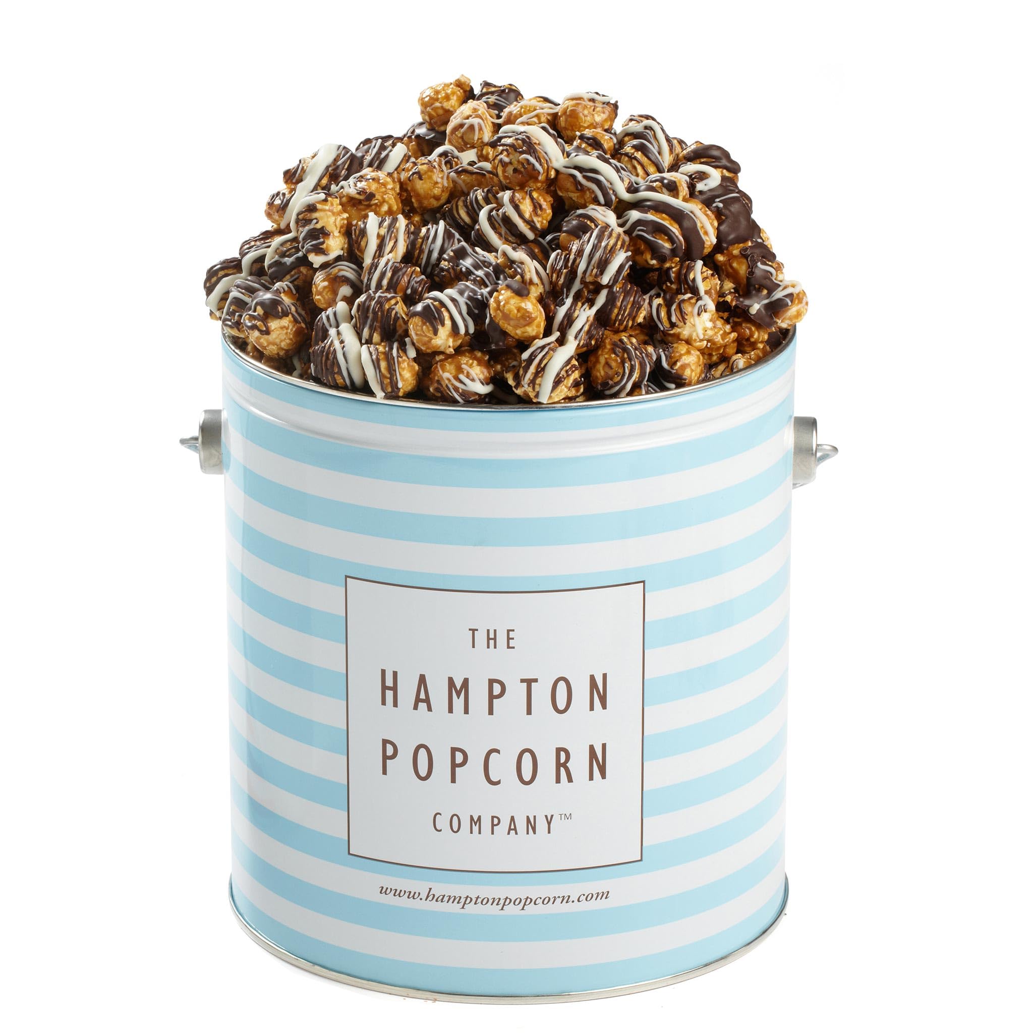 White & Dark Chocolate Swirl Popcorn Tin, 1 Gallon Reusable Tin ...
