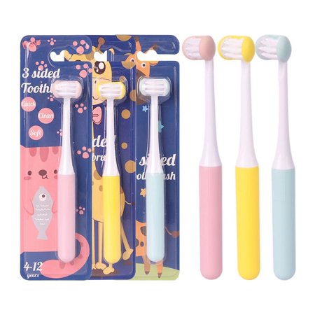3 Pieces-3 Sided Autism Toothbrush Three Bristles For Special Needs ...