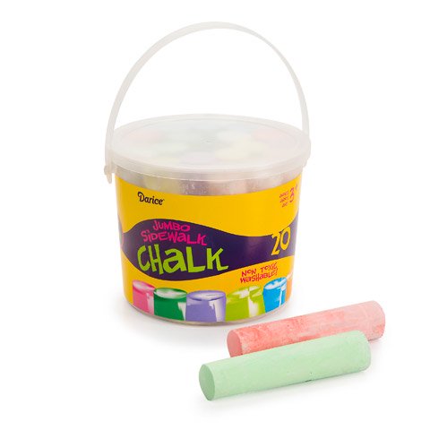Darice Bright Colored Assortment of Jumbo Sidewalk Chalk, 20 Chalk ...