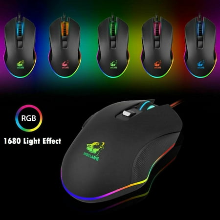 LED Optical USB Wired Gaming Mouse 8 Buttons Gamer Laptop Computer Mice ...