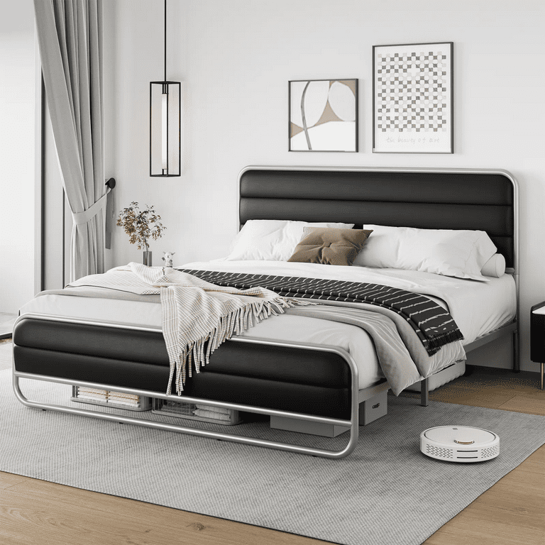 Black and silver bed frame store