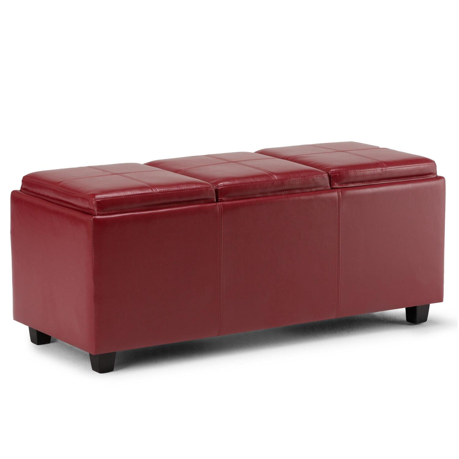 Simpli Home Avalon Storage Ottoman with 3 Serving Trays-Finish ...