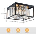 4-light 9-crystal ceiling light, close to ceiling, 2-layer square ...