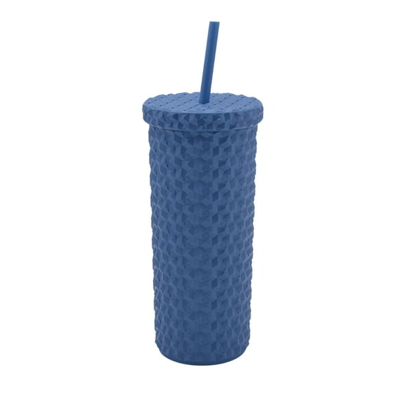Mainstays 24-Ounce Eco-Friendly Plastic Textured Tumbler with Lid and ...