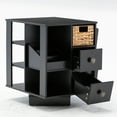 "CAIDI 24"" Rotating End Table with Storage, Magazine Rack and Drawers ...