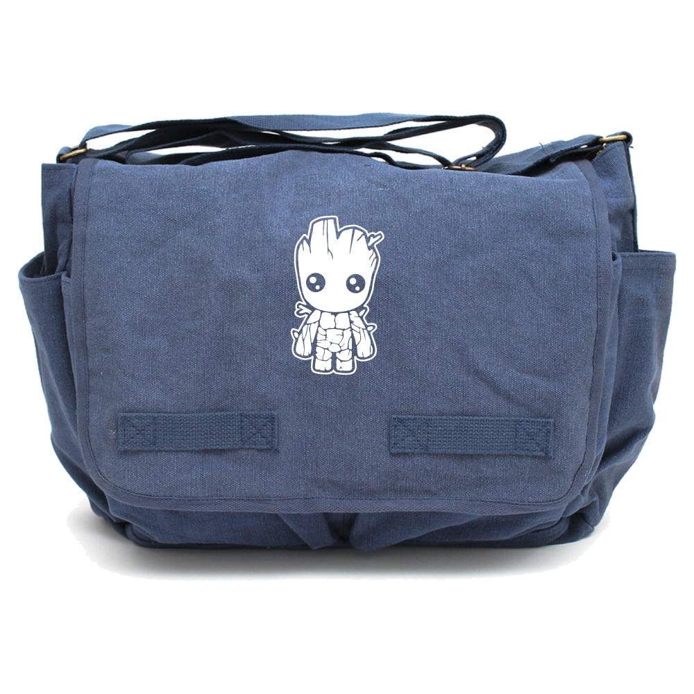 Baby Groot Guardians of the Galaxy Canvas Messenger Shoulder Bag, Blue ...