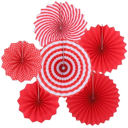 KSCD Hanging Red Paper Fans Decoration Set for Wedding Birthday Party ...