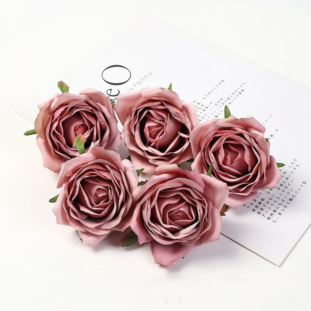 Gerich Artificial Rose Flower Heads Silk Flowers Rose Heads, Outdoor ...