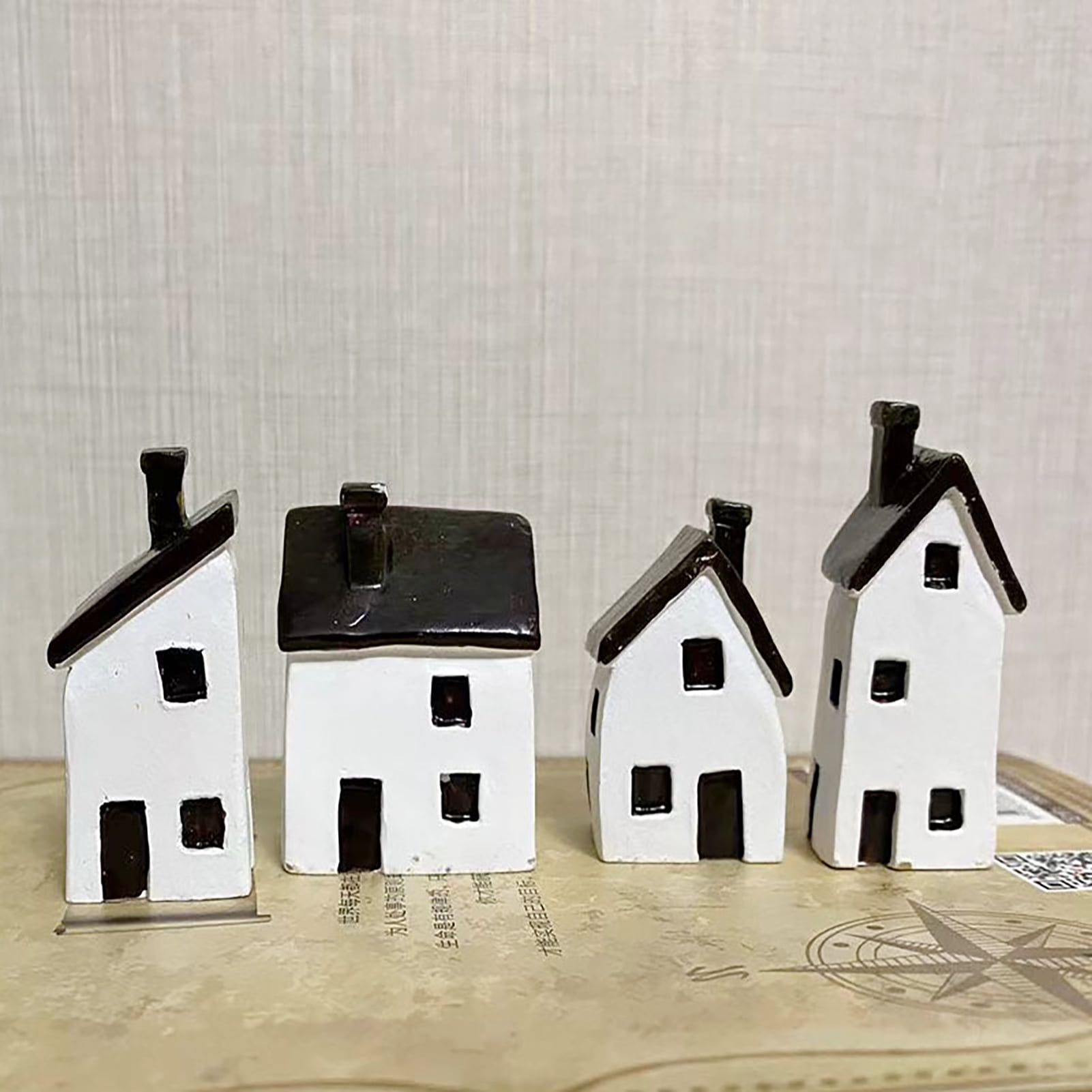 Dream Lifestyle 4Pcs/Set House Figurines Adorable Freestanding Cartoon ...