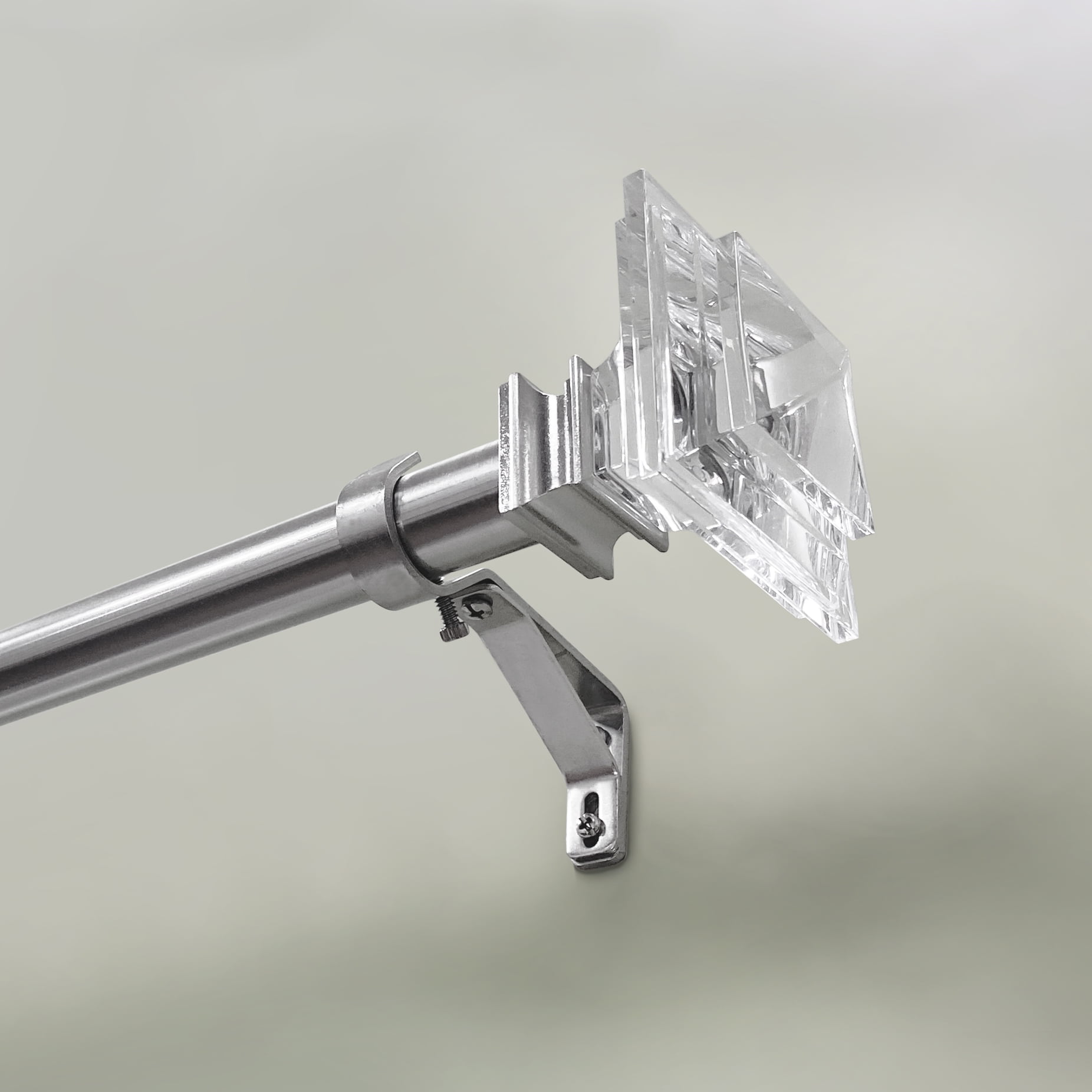 Better Homes & Gardens 1” Clear Acrylic Square Single Curtain Rod ...