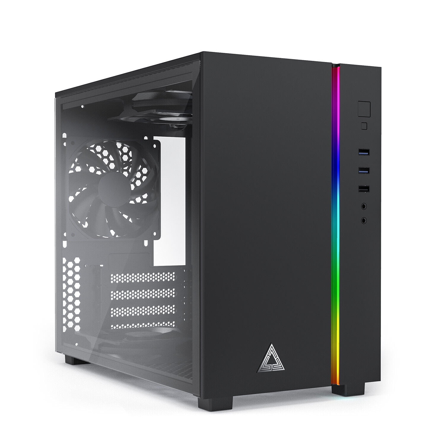 MONTECH Sky ONE MINI ITX ATX Gamer Case with ARGB LED, 3x High Airflow ...