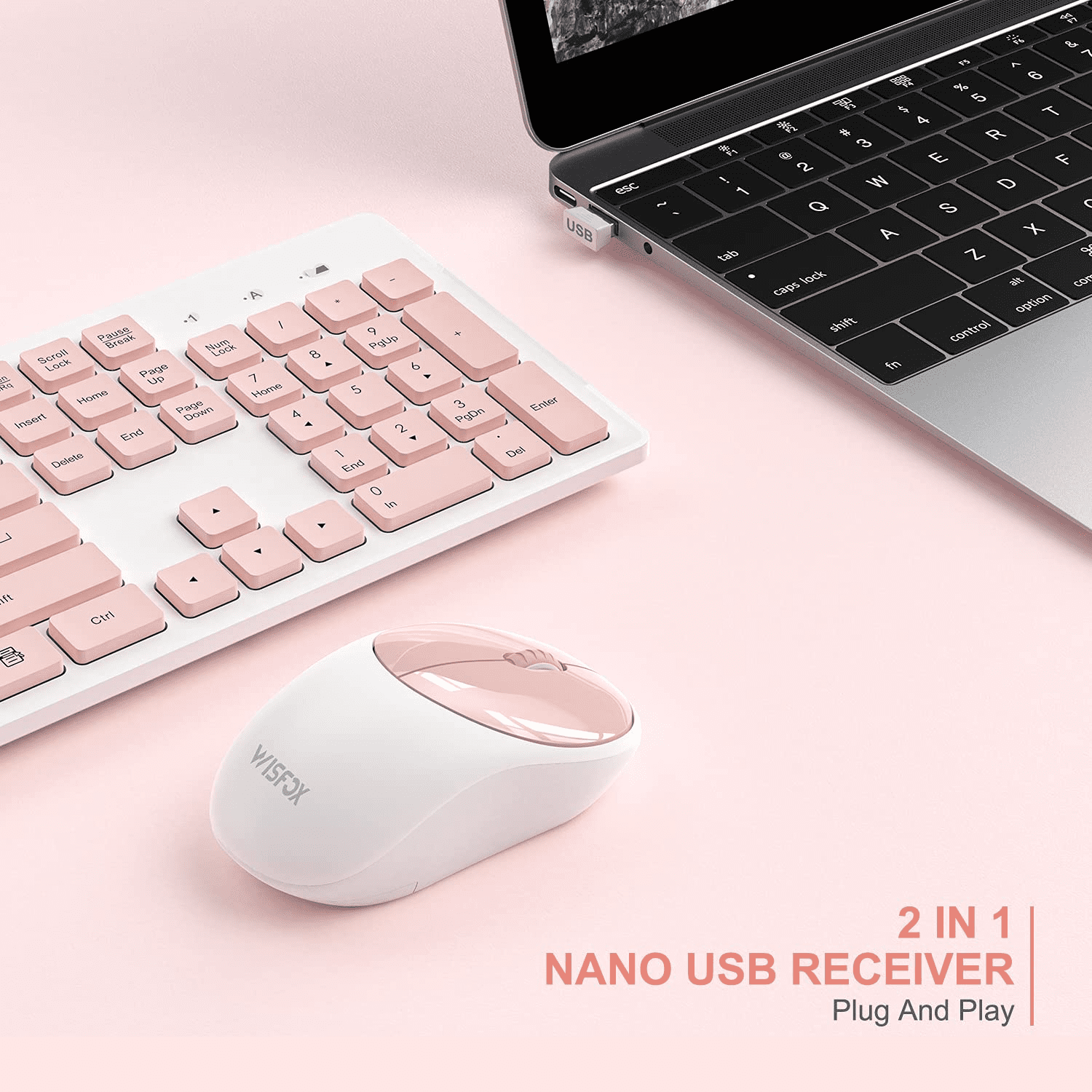 Buy Wireless Keyboard And Mouse Wisfox Full Size Wireless Mouse And Keyboard Combo 2 4ghz