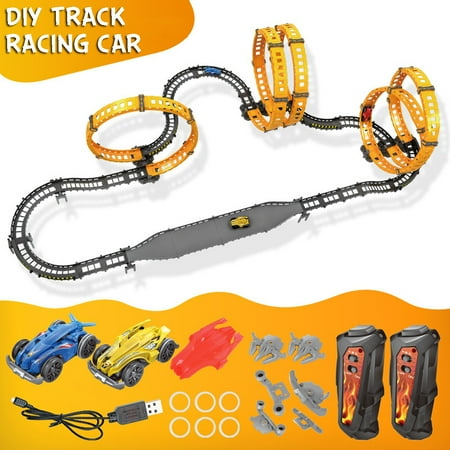 Electric Racing Car Track Kids Rail Model Railway Road Building DIY ...